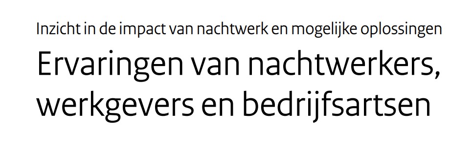 Research done on night work by TNO and RIVM - Vita Sentation